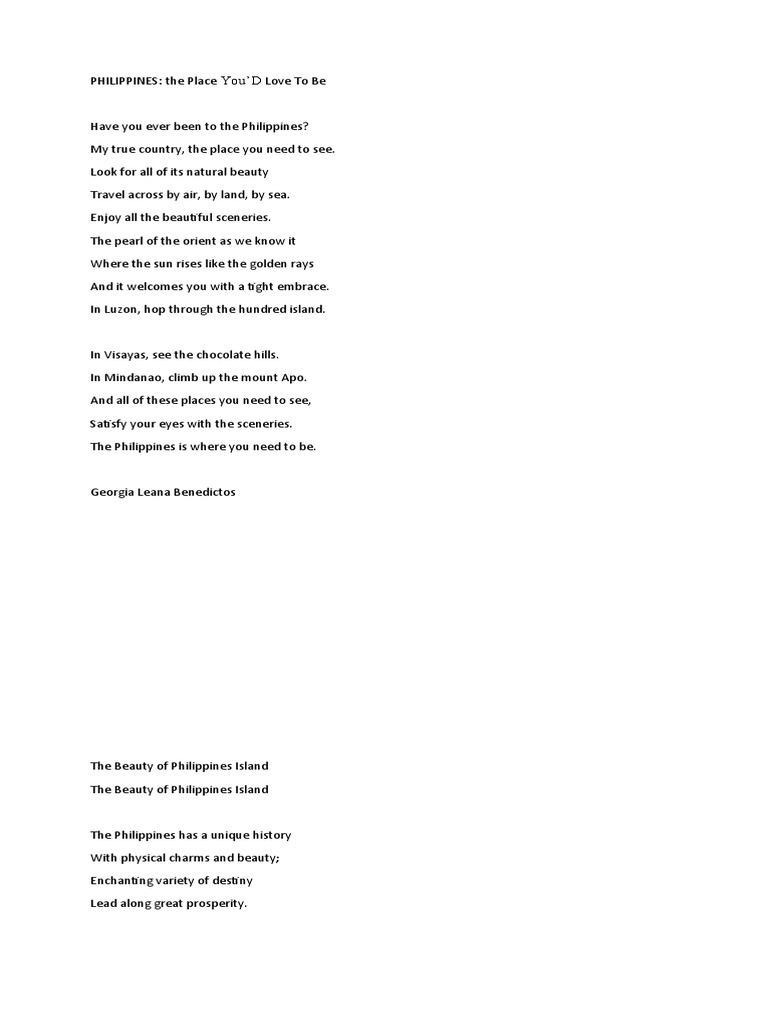 Poem Philippines Literature | PDF