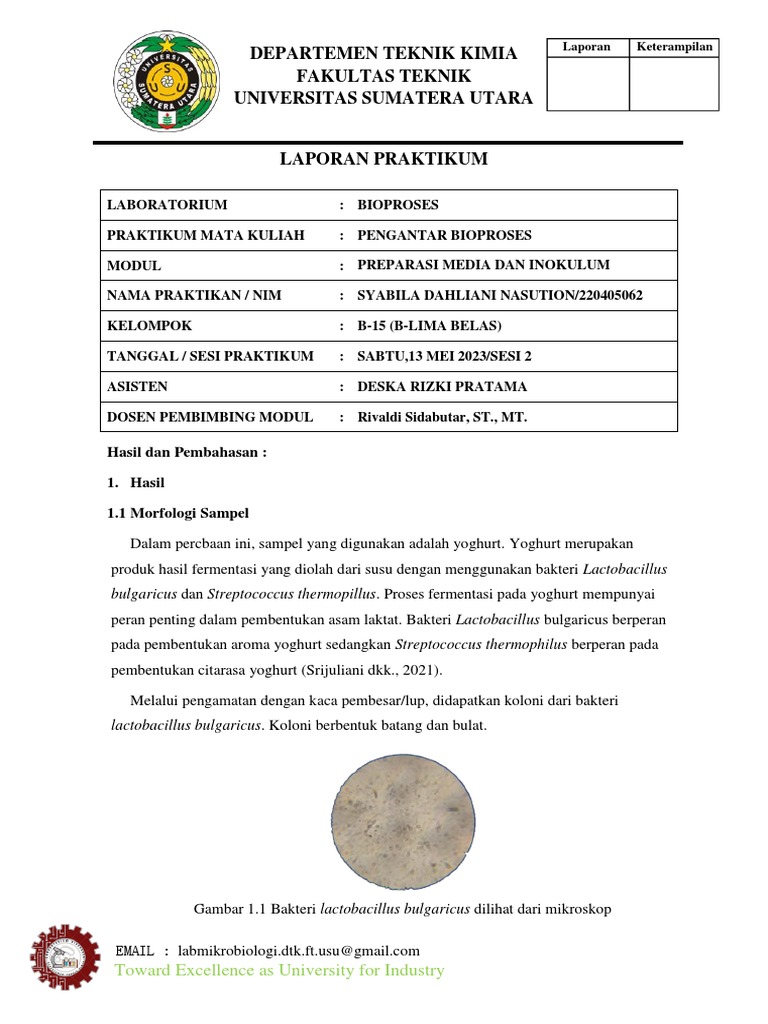 Praktikum Bioprocess: Media dan Inokulum | PDF | Kesehatan Holistik ...