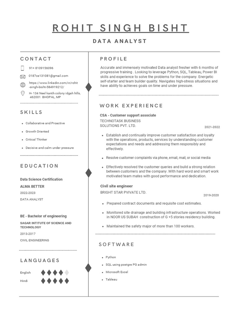 Rohit SIngh Bisht (Data Analyst) | PDF | Computing | Information Technology