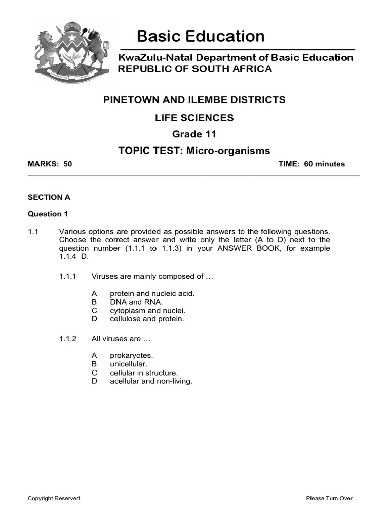 Grade 11 Topic Tests | Download Free PDF | Malaria | Ddt