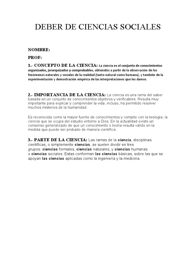 Deber de Ciencias Sociales | PDF
