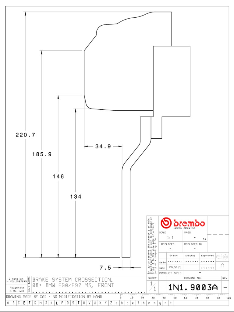BREMBO Template 1N1.9003A 380mm x 34mm | PDF