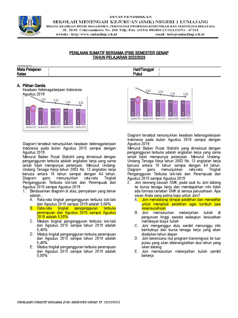 Format Naskah Soal Revisi | PDF