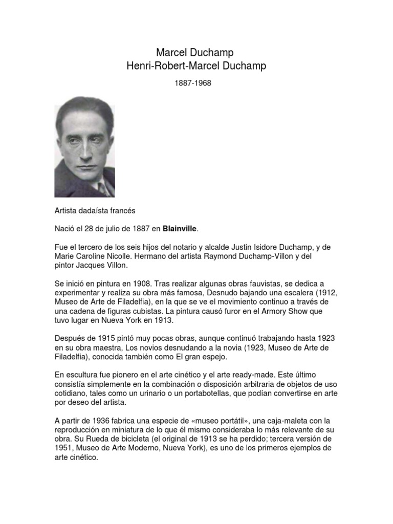 Marcel Duchamp | PDF | Movimientos de arte | Las artes