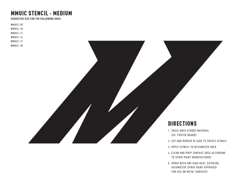 Mishimoto Medium Intercooler Stencil Guide | PDF