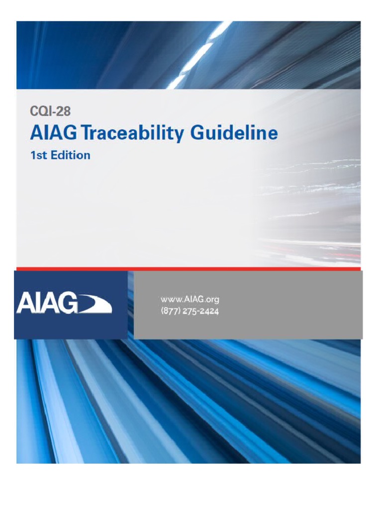 AIAG - CQI-28 - Traceability Standard | PDF