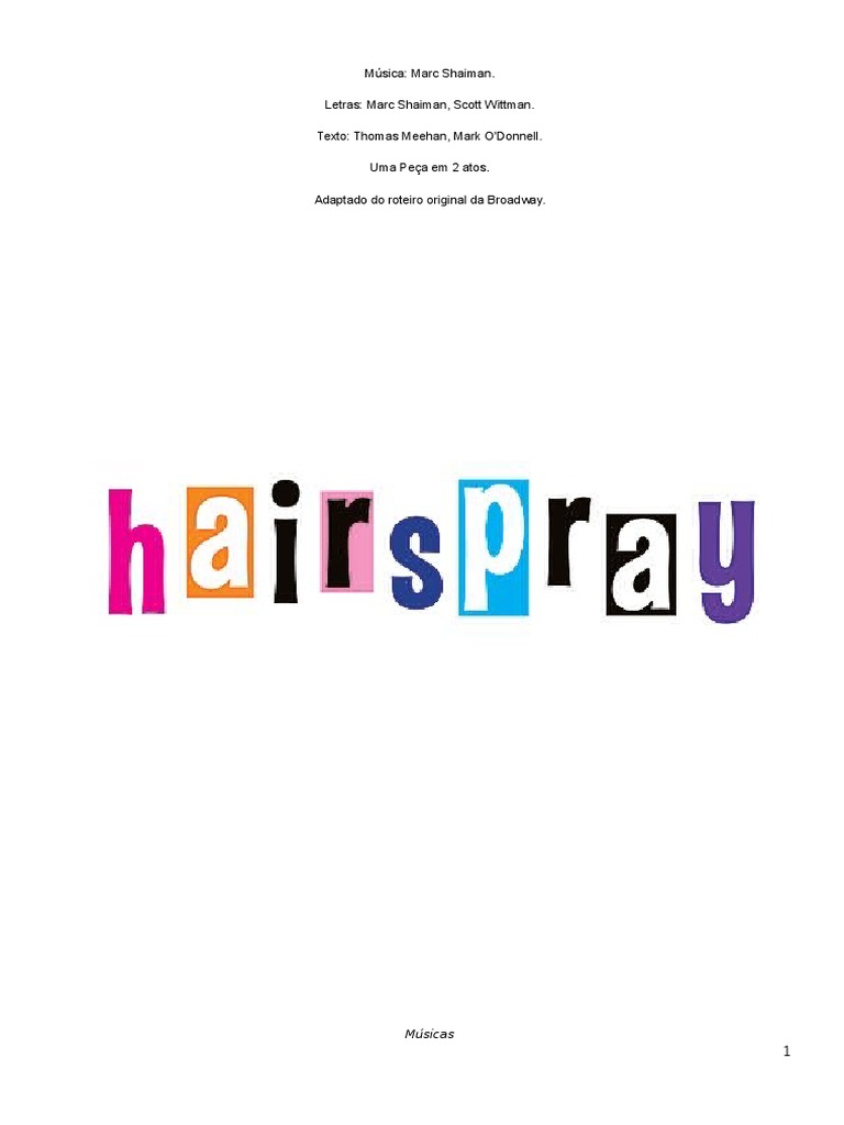 Hairspray - Thomas Meehan, Mark O'Donnell. | Download grátis PDF ...