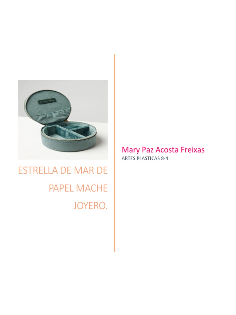 Joyero de Estrella de Mar. Tarea Mary Paz | PDF | Materiales | Papel