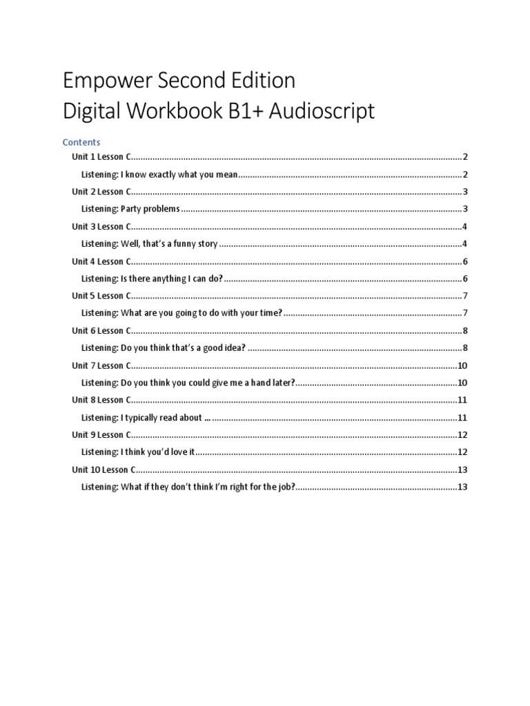 Digital Workbook Audio Scripts | PDF | Cuisine | Foods