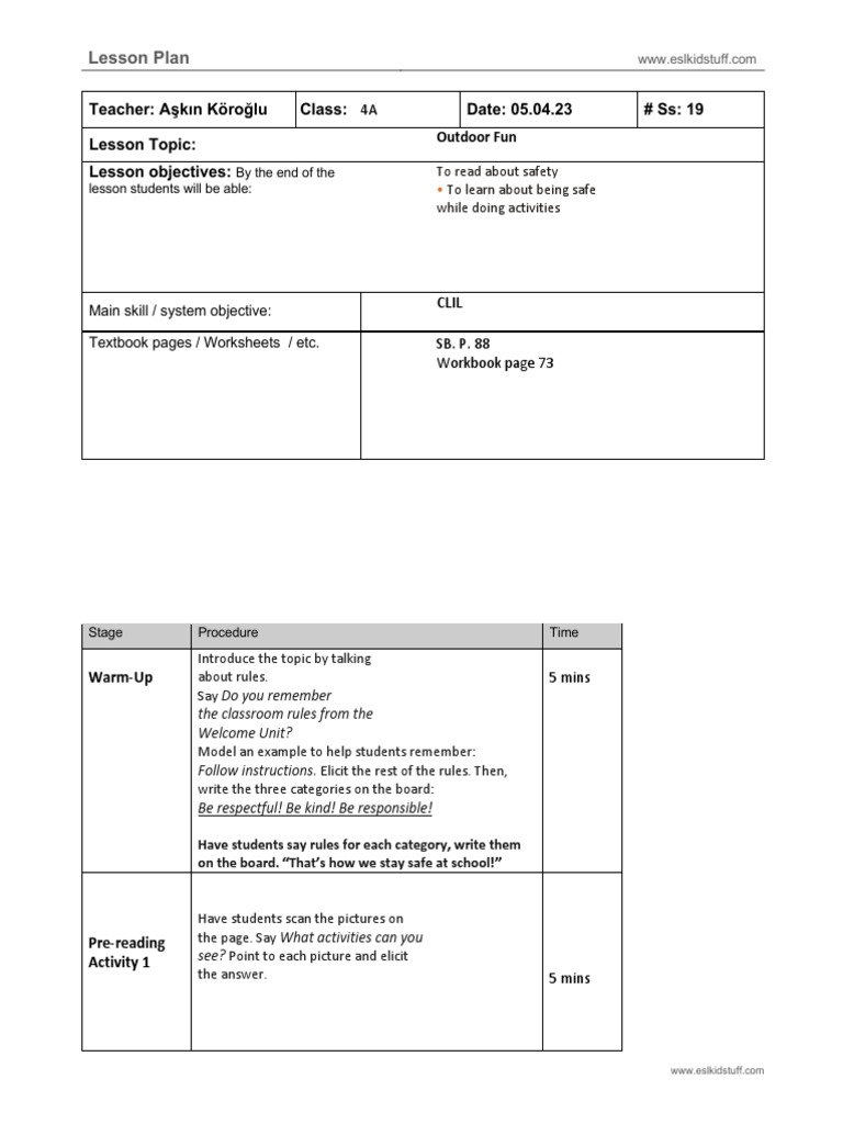 Share It 4 - Unit 7 - Lesson 6 - CLIL | PDF | Lesson Plan | Learning
