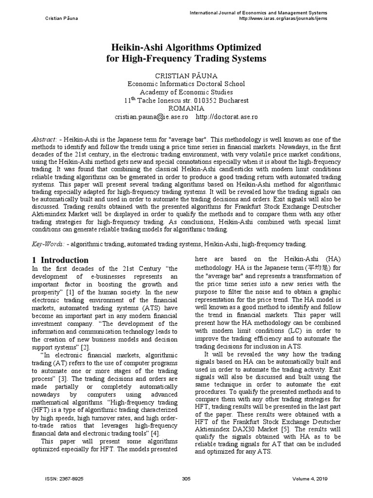 Heikin-Ashi Algorithms Optimize | PDF | Algorithmic Trading | High Frequency Trading