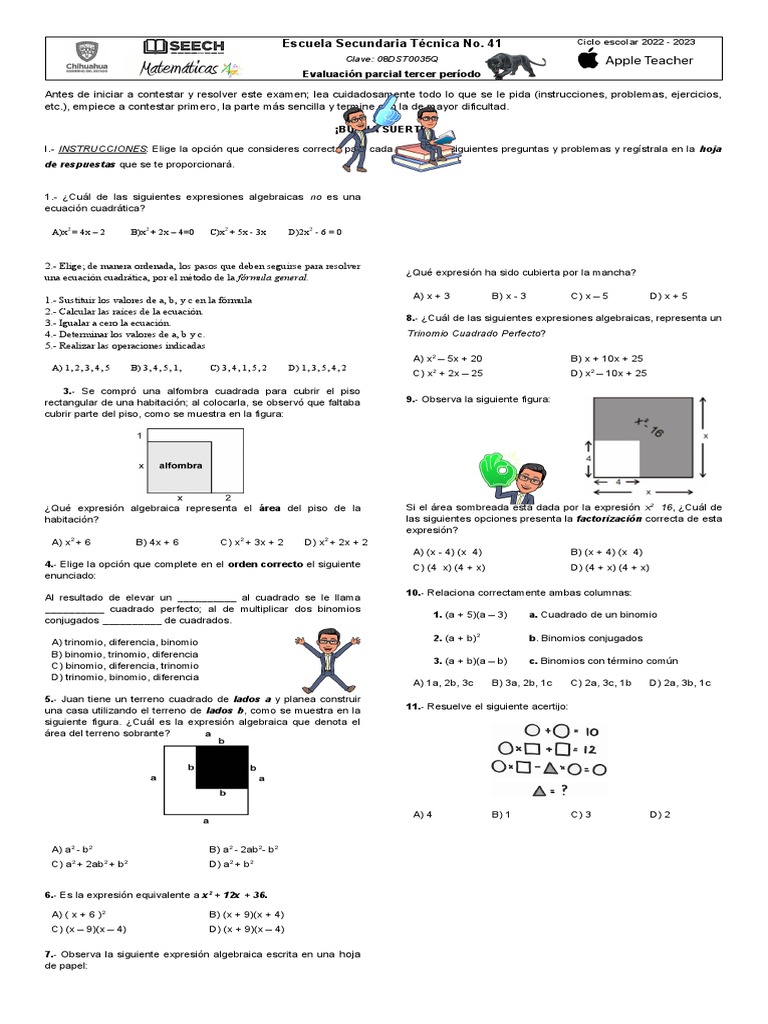 Examen 2023 Tercero T2 | PDF | Ecuaciones | Objetos matemáticos