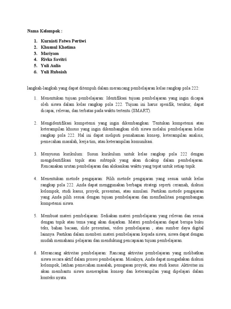 Diskusi RPP PKR 222 | PDF | Karier & Perkembangan