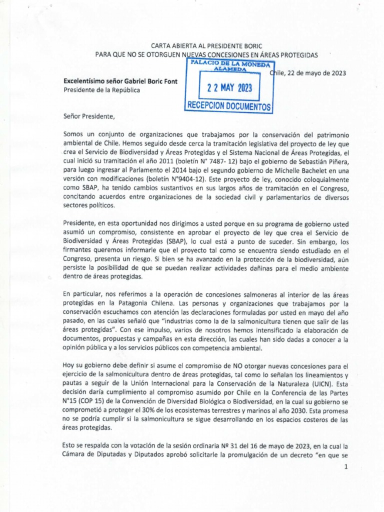 Carta Pdte Boric | PDF Carta Pdte Boric | PDF