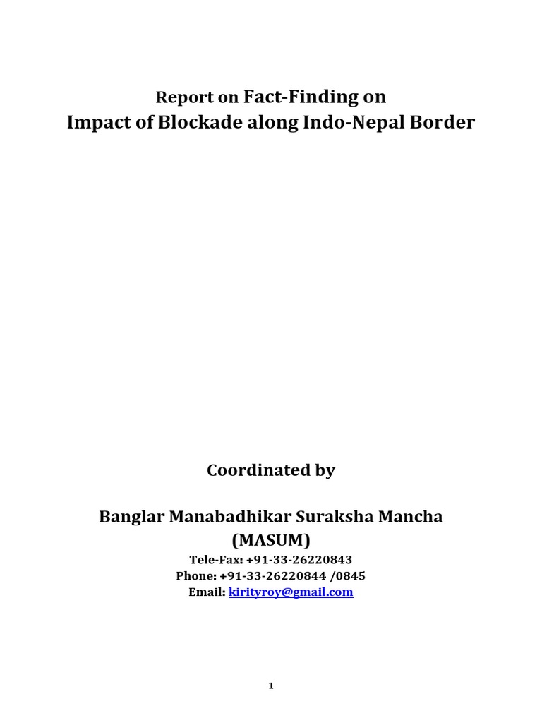 Fact Finding Report On Nepal Final | PDF | Nepal | Justice
