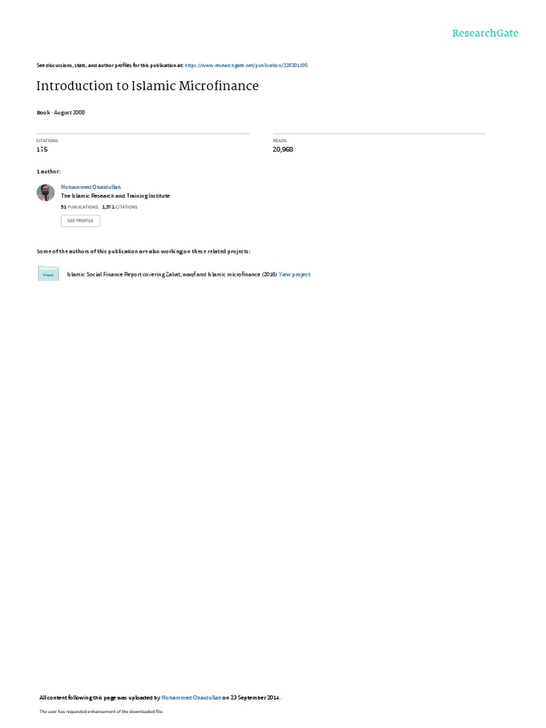 Islamic Microfinance Pdf Microfinance Poverty