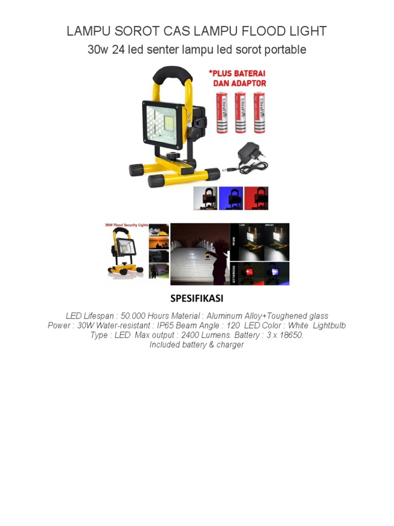 Lampu Sorot Cas Lampu Flood Light | PDF