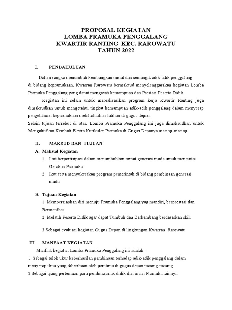 PROPOSAL LOMBA TINGKAT II LT II 2017 Doc | PDF