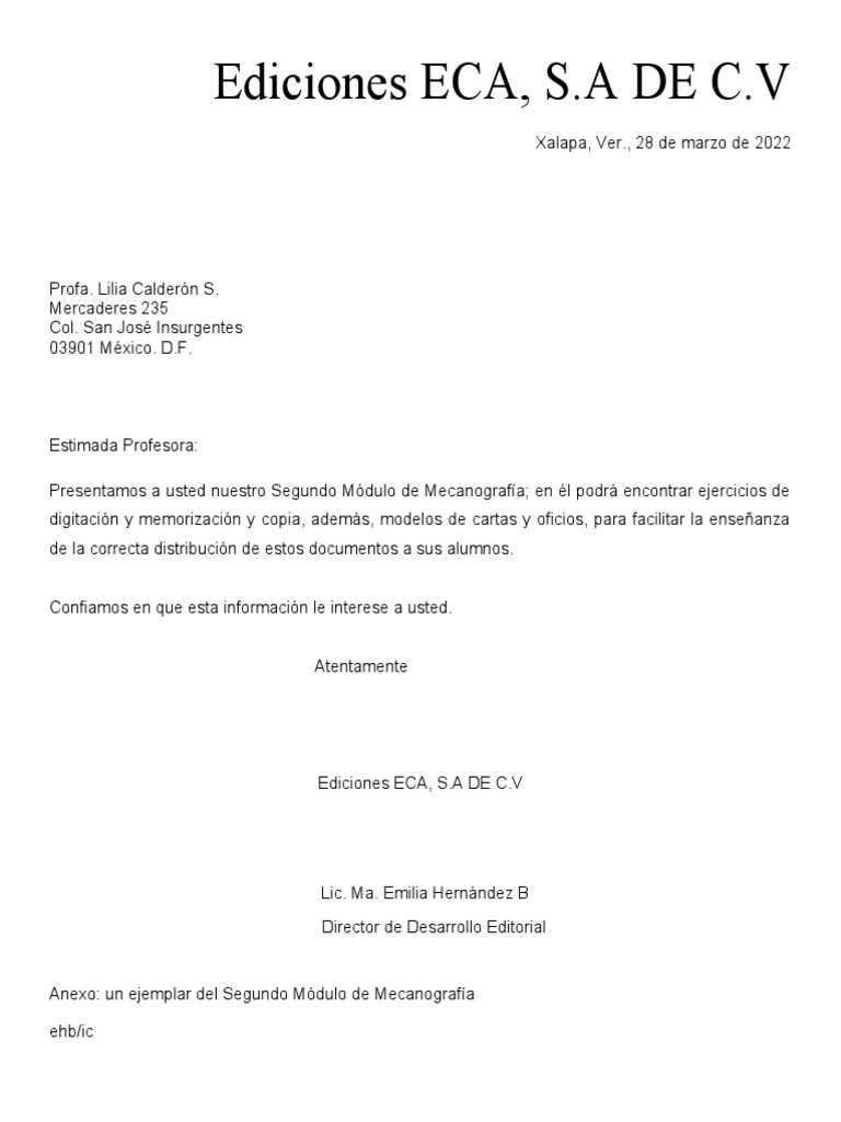 Carta Digital Ofimática Cervantes Jácome 3a | PDF