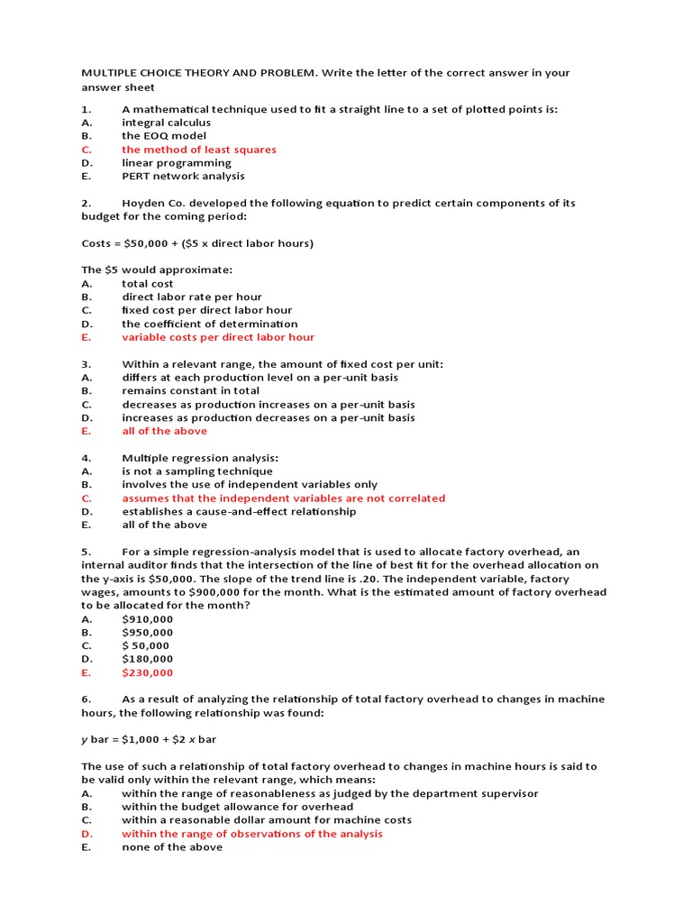 COST-BEHAVIOR - Mas 23 | PDF | Regression Analysis | Linear Regression