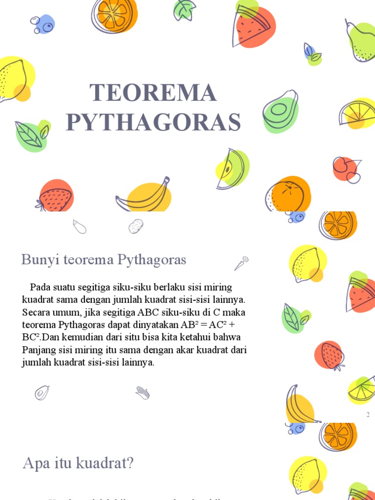 Bunyi Teorema Pythagoras dan Akar Kuadrat | PDF