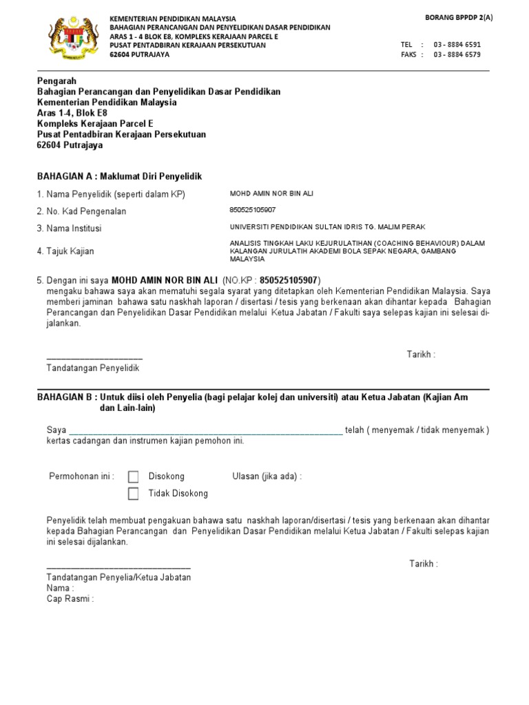 BRG BPPPDP 2 (A) 190523-Surat Kpm-Kajian ERAS | PDF