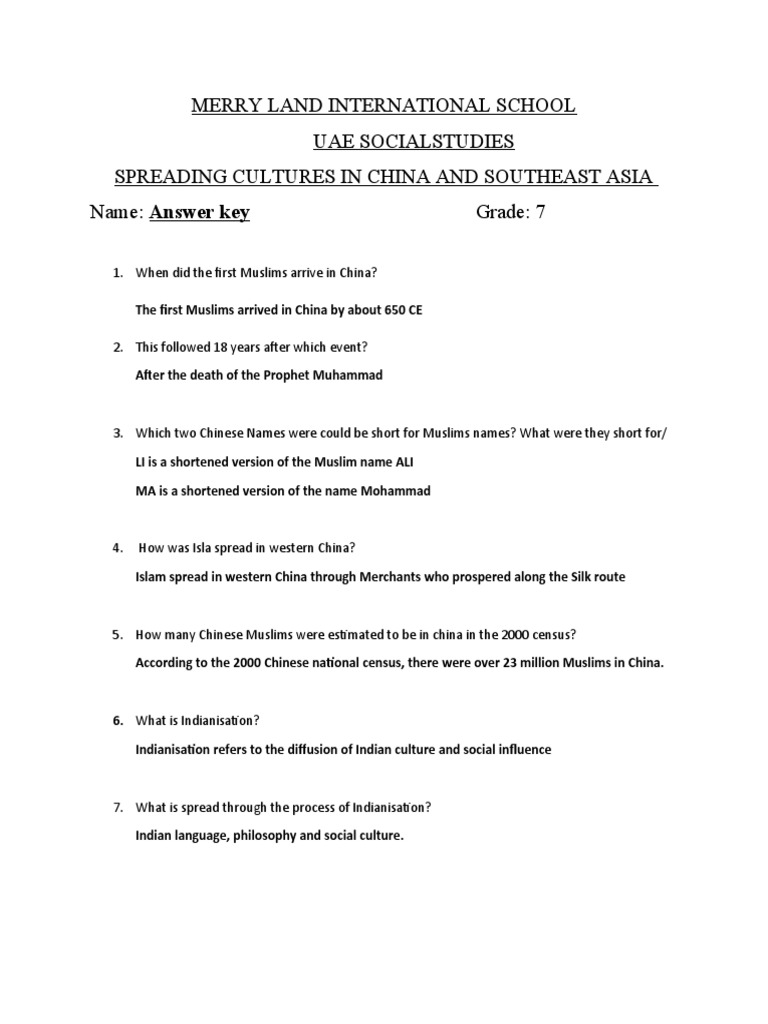 Spreading Cultures in China and South East Asia | PDF