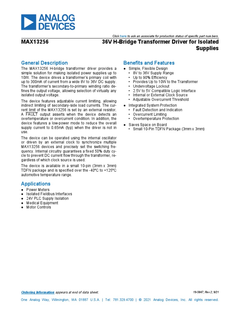 MAX13256 | PDF | Rectifier | Electronic Oscillator