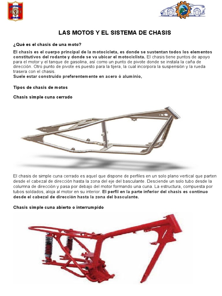 Tipos de Chasis de Motocicletas | PDF | Motocicleta | Coche