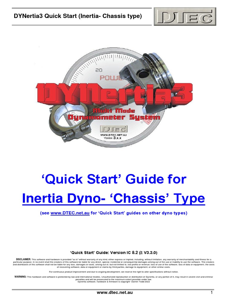 Inertia Chassis Dyno Quick Start Guide | PDF | Computer File | Manufactured Goods