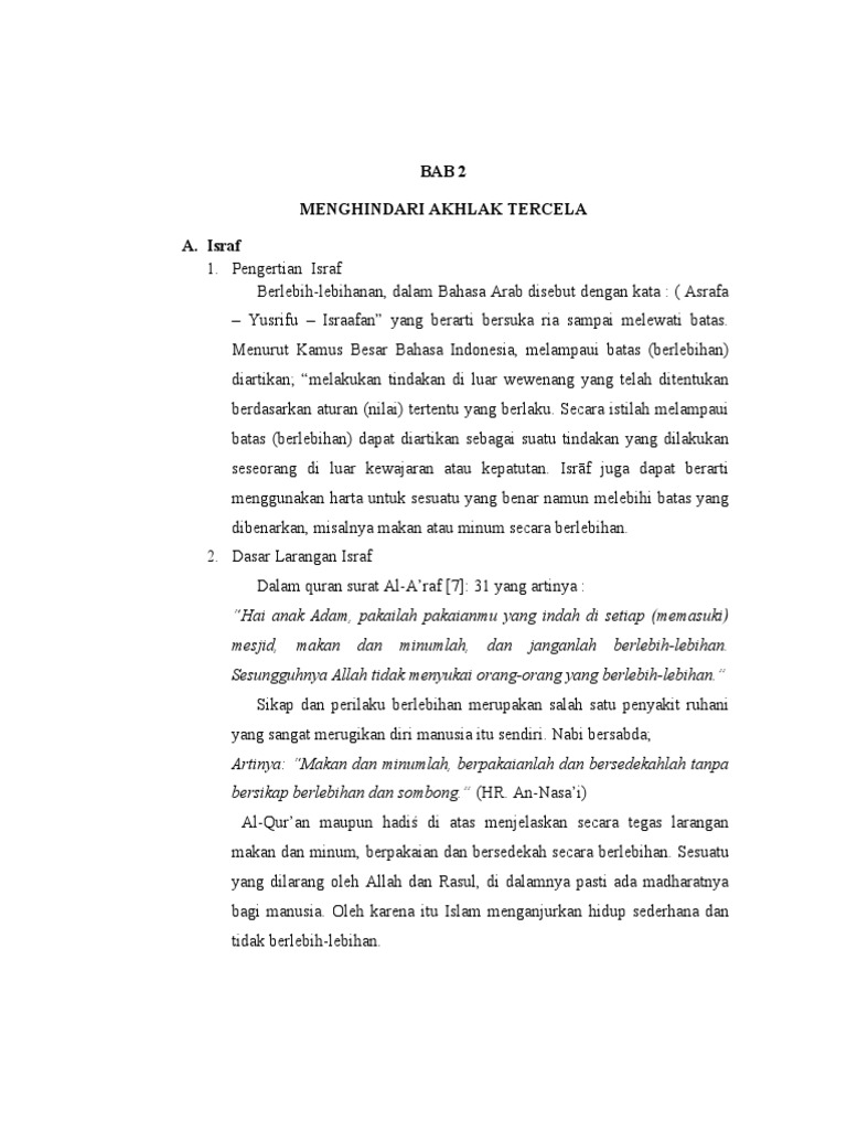 Menghindari Israf dan Tabzir dalam Islam | PDF | Filsafat