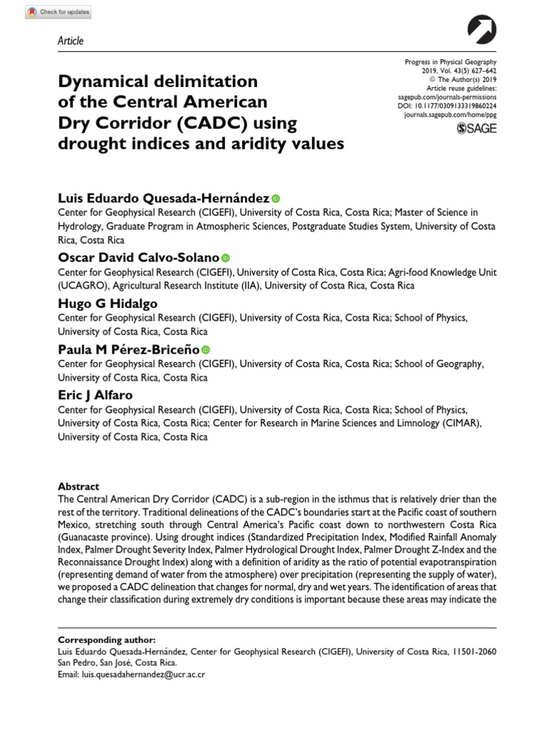 Quesada Hernandez Et Al 2019 Dynamic Delimination of The Central ...
