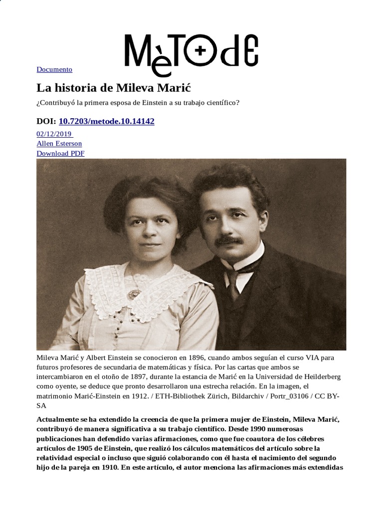 Mileva Maric | PDF | Albert Einstein