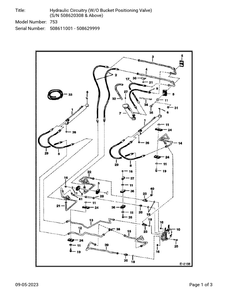 Hydraulic Circuitry (W - O Bucket Positioning Valve) - (S - N 508620308 ...