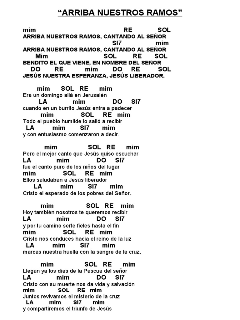 Letra y acordes de "Arriba Nuestros Ramos" | PDF | Poesía | Clásicos