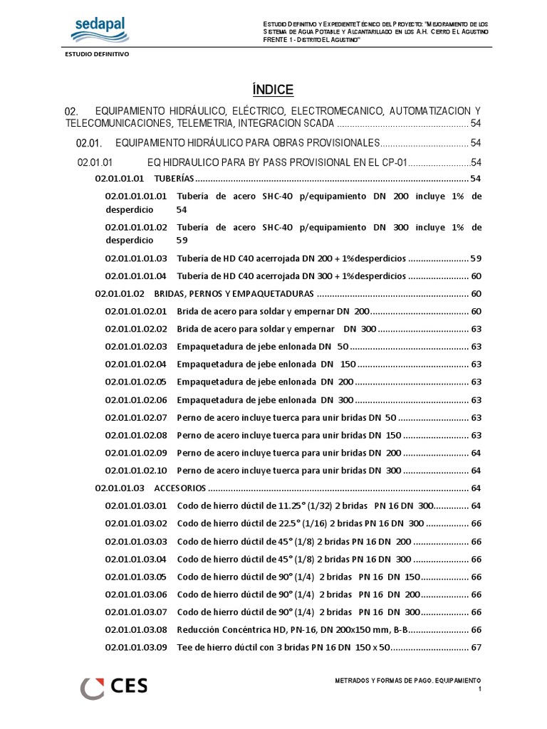 EETT 02. Equipami Actualizado | PDF | Tubería (transporte de fluidos) | Diodo emisor de luz