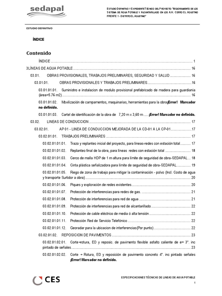EETT 03. Lineas de Agua Potable | PDF | Tubería (transporte de fluidos ...