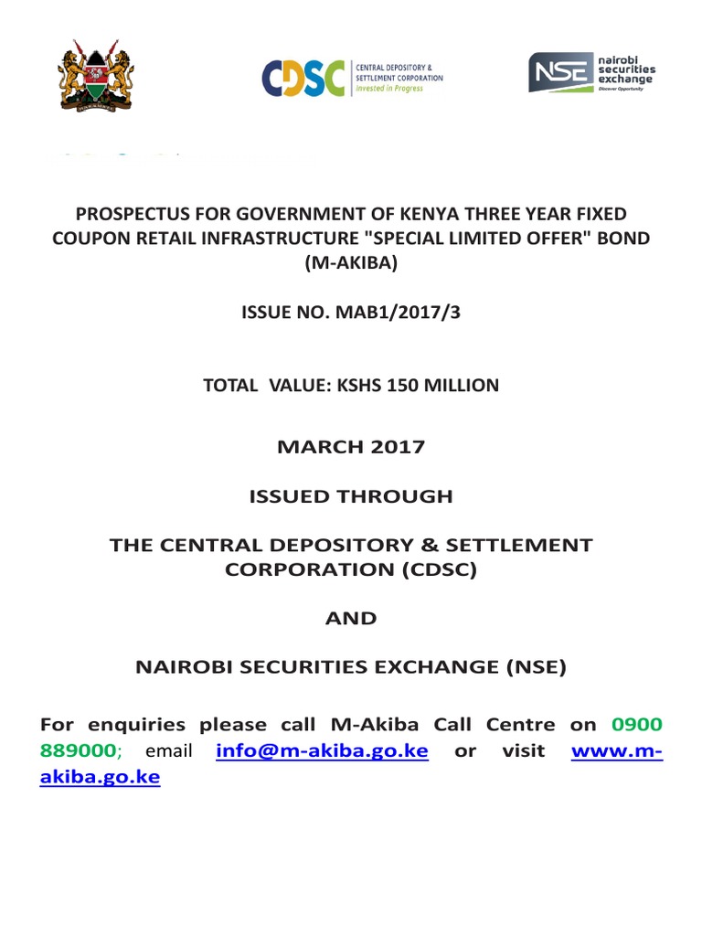 Kenya Retail Bond Prospectus March 2017 | PDF | Bonds (Finance ...