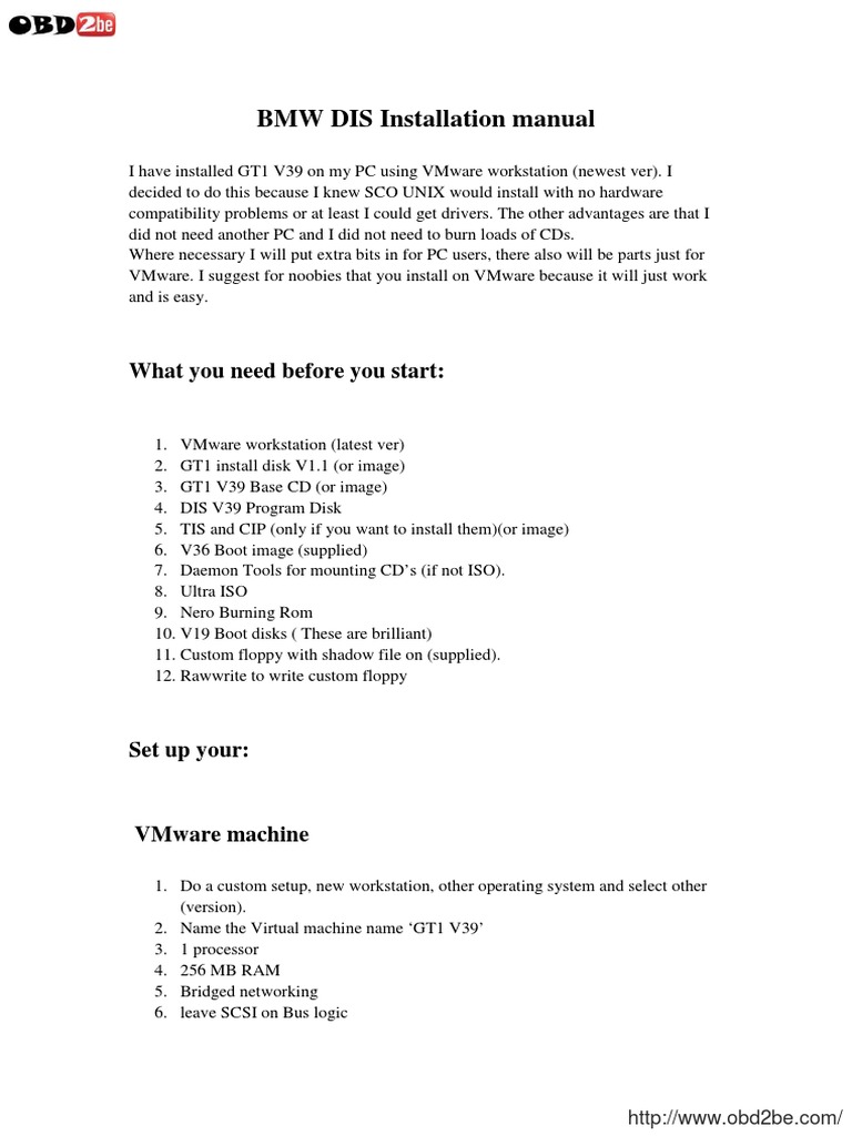 BMW DIS Installation Guide | PDF | Booting | Floppy Disk