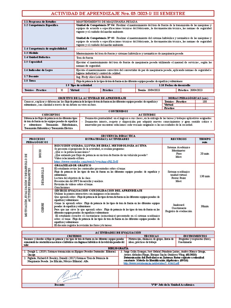 Actividad de Aprendizaje 3 | PDF | Evaluación | Aprendizaje