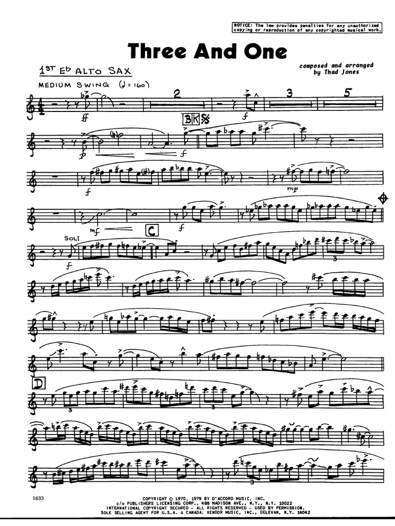 Three and one (Thad Jones) PARTS | PDF