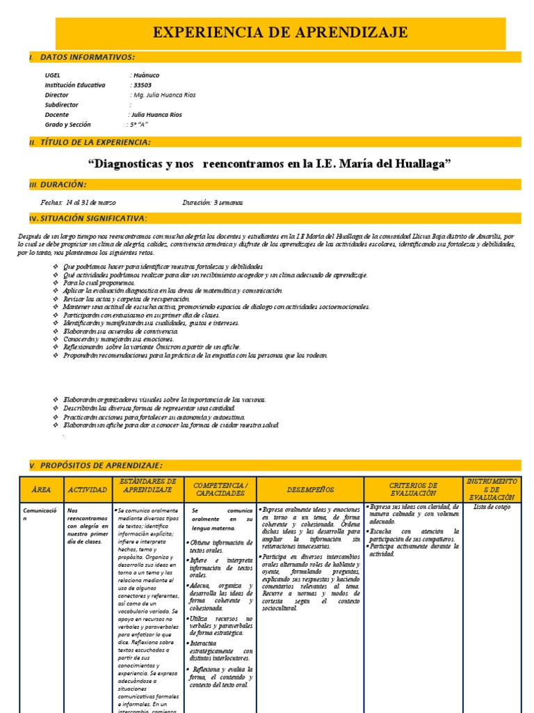 Experiencia De Aprendizaje 0 Pdf Números Moralidad
