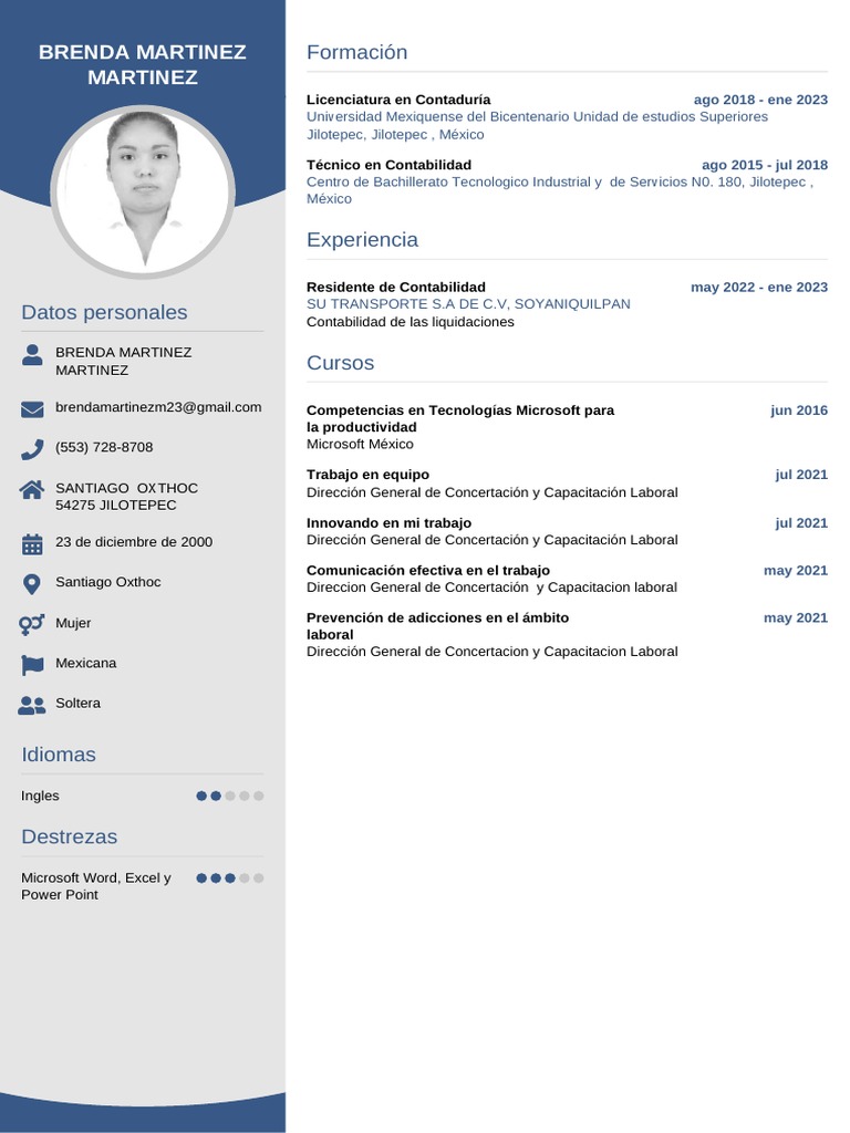 CV Brenda Martinez Martinez - 115944 | PDF