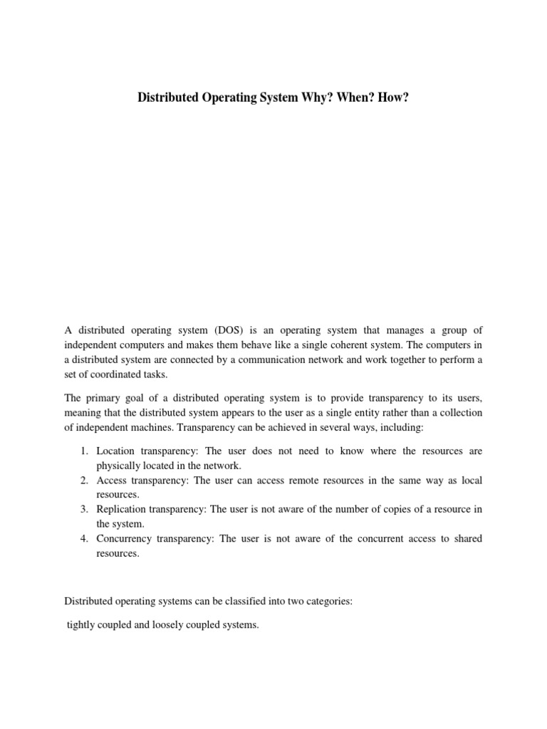 Lec-1-Distributed Operating System Why When How | PDF | Cloud Computing ... Lec-1-Distributed Operating System Why When How | PDF | Cloud Computing ...