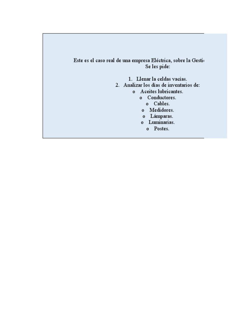 Caso Real Inventarios Empresa Eléctrica | PDF | Tornillo | Ingeniería mecánica