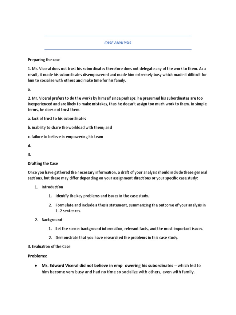 Case Analysis | PDF