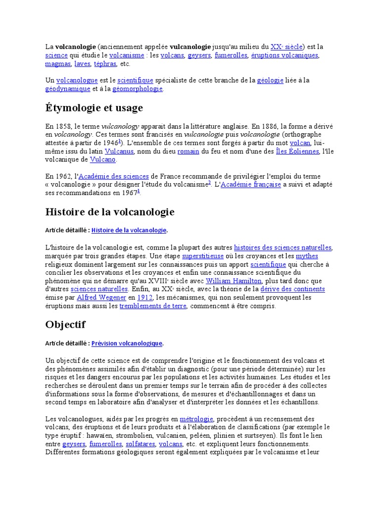 Introduction à la volcanologie | PDF | Volcanologie | Volcan