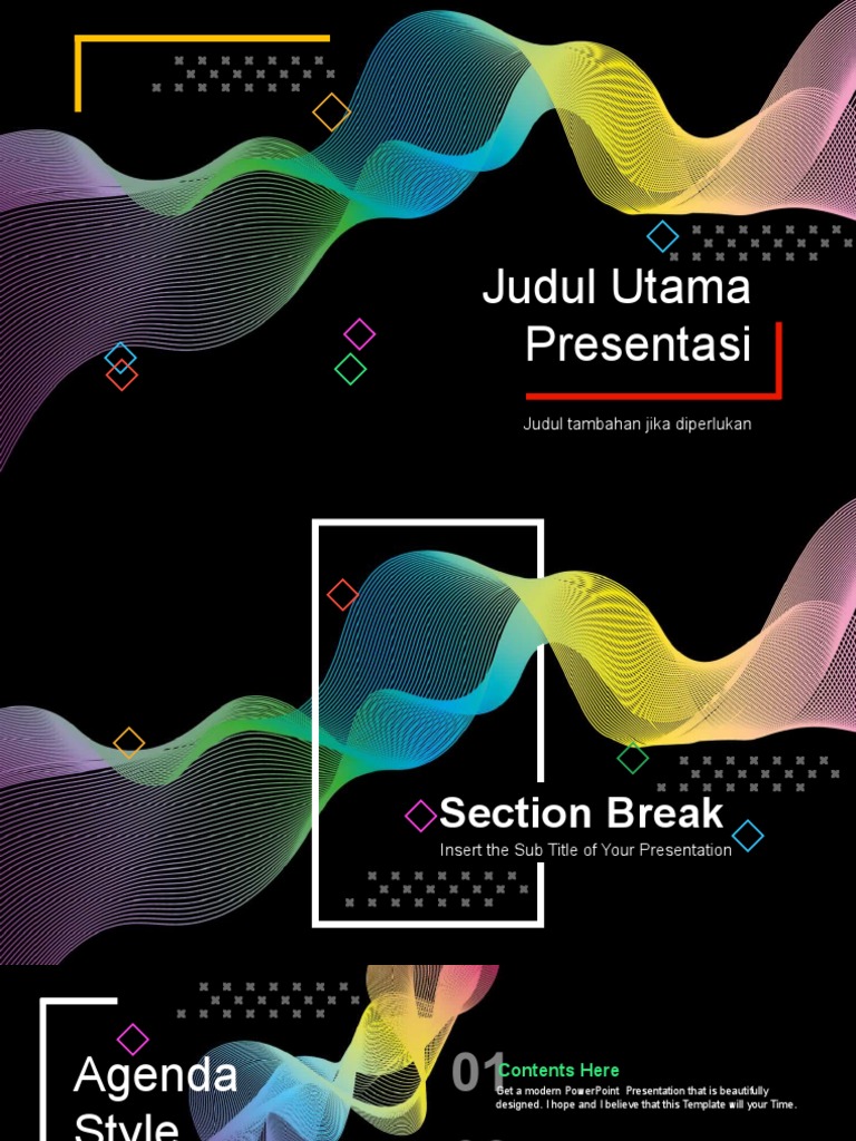 5 - Abstract Wave Lines Universal Template | PDF | Microsoft Power ...