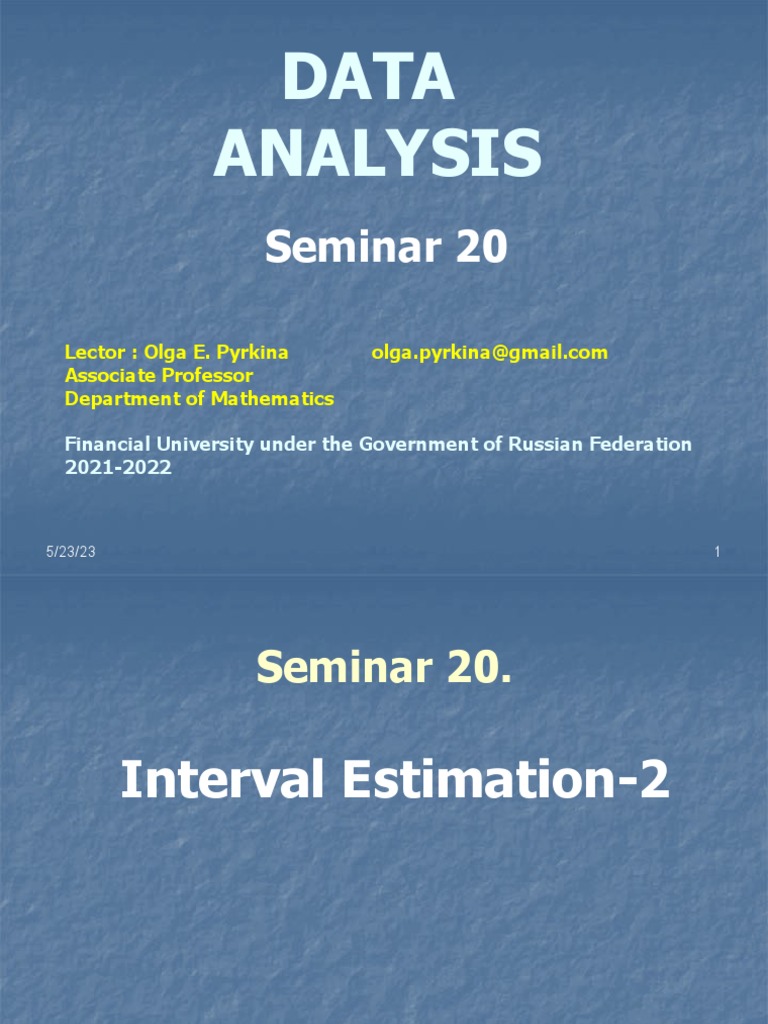 Seminar 20 - 2022 Data Analysis | PDF | Normal Distribution | Variance