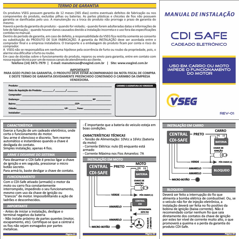 Manual Cdi Safe | PDF | Motores | Eletrônicos